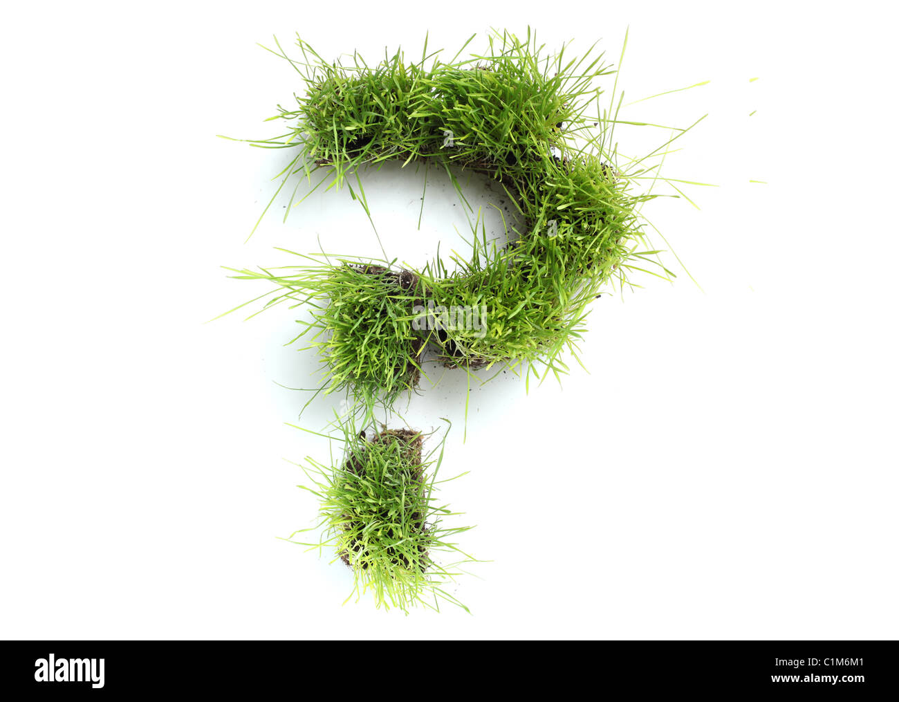 Symbols made of grass - question mark Stock Photo - Alamy
