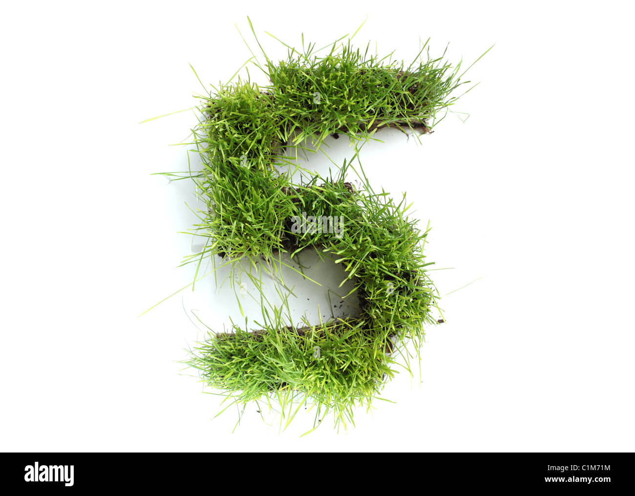 Numbers made of grass - 5 Stock Photo - Alamy