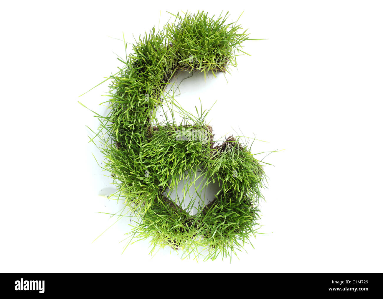 Numbers made of grass - 6 Stock Photo - Alamy