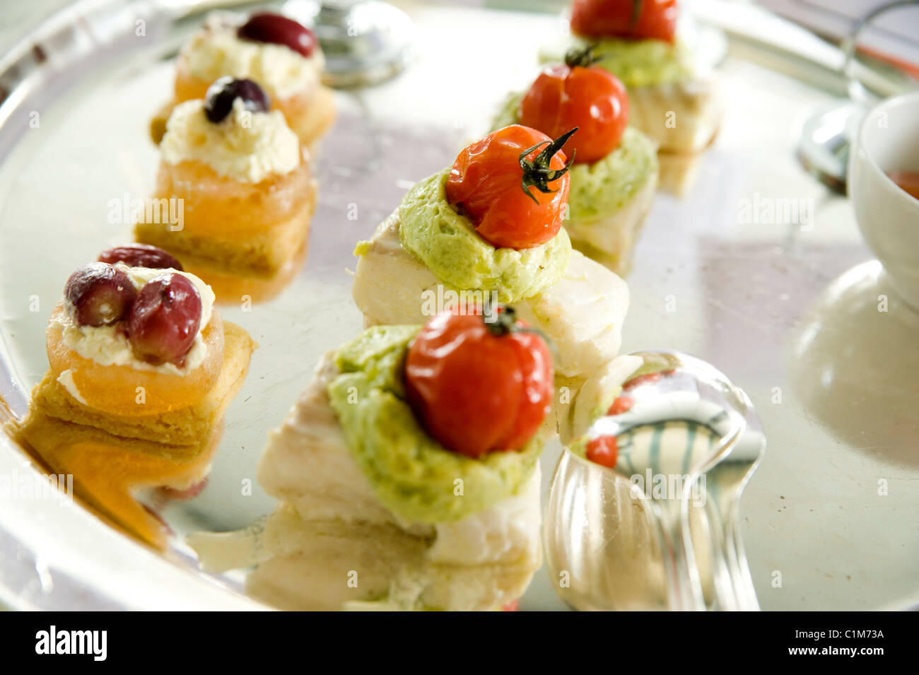 canapé, tomato, silver Stock Photo - Alamy