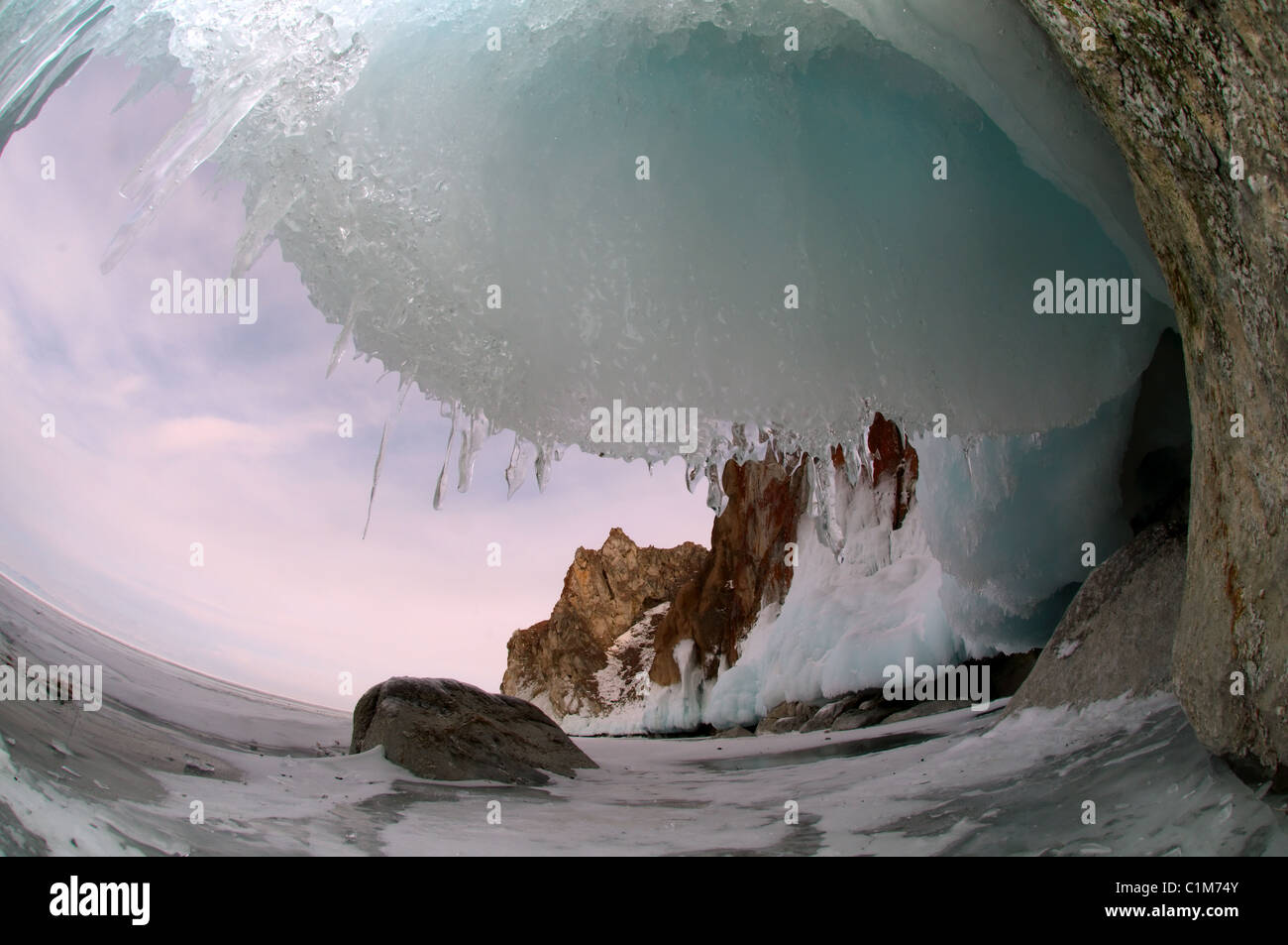 Ice cave. Olkhon island, Baikal lake, Siberia, Russia Stock Photo - Alamy