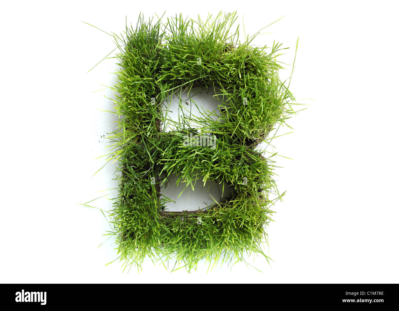 Letters made of grass - B Stock Photo - Alamy