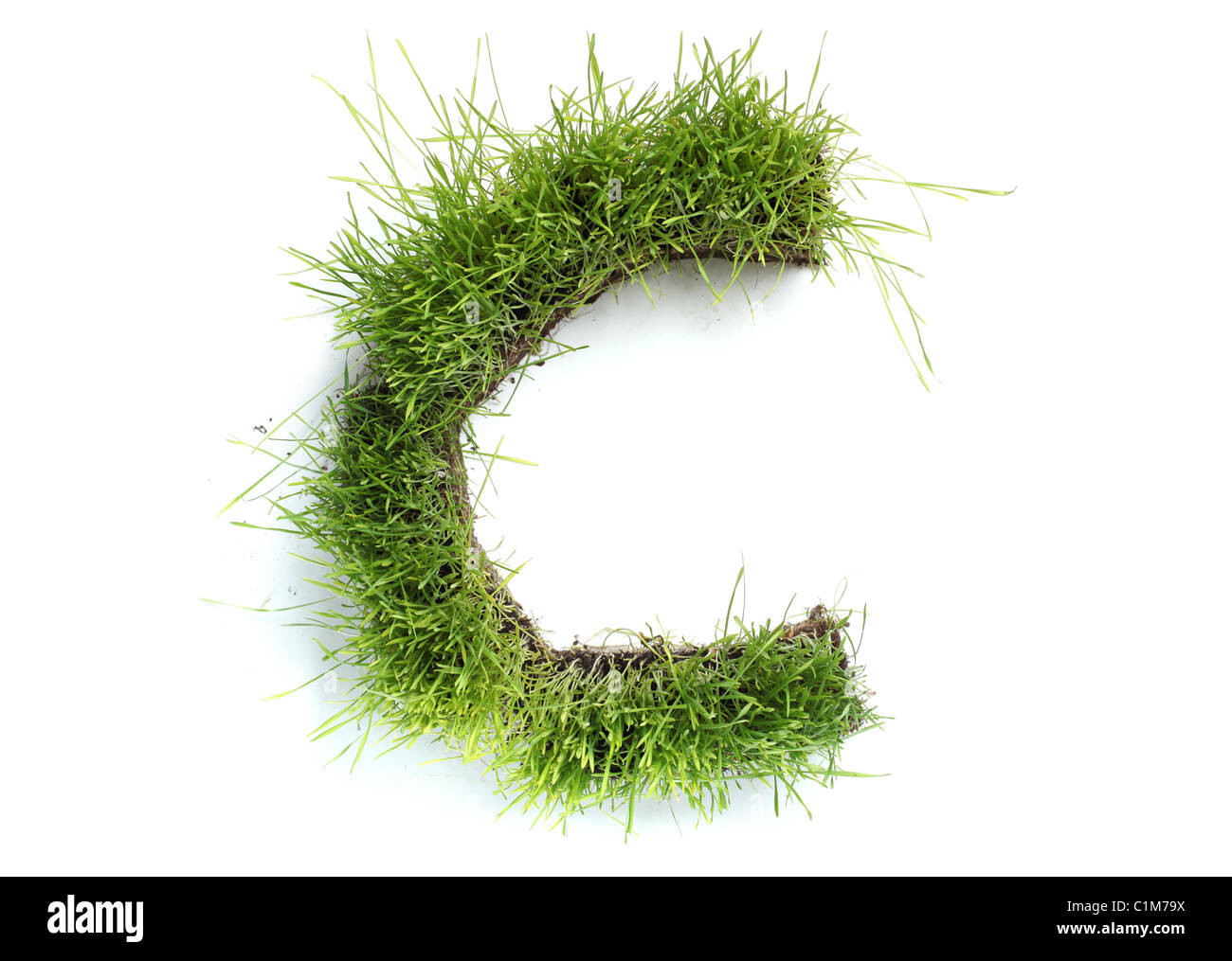 Letters made of grass - C Stock Photo - Alamy