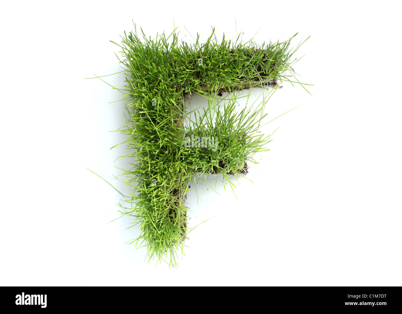 Letters made of grass - F Stock Photo - Alamy