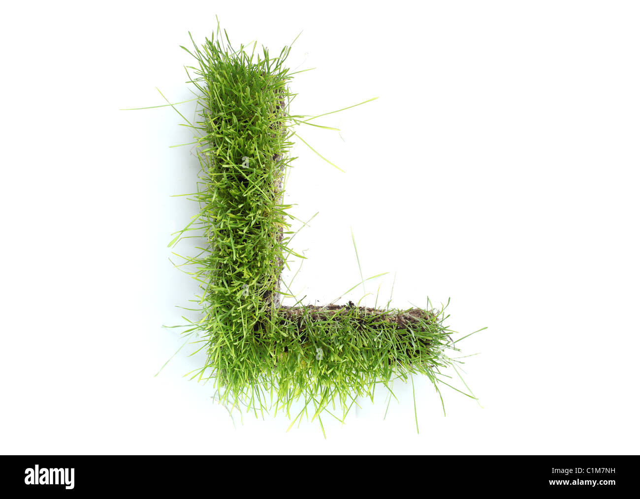 Letters made of grass - L Stock Photo - Alamy