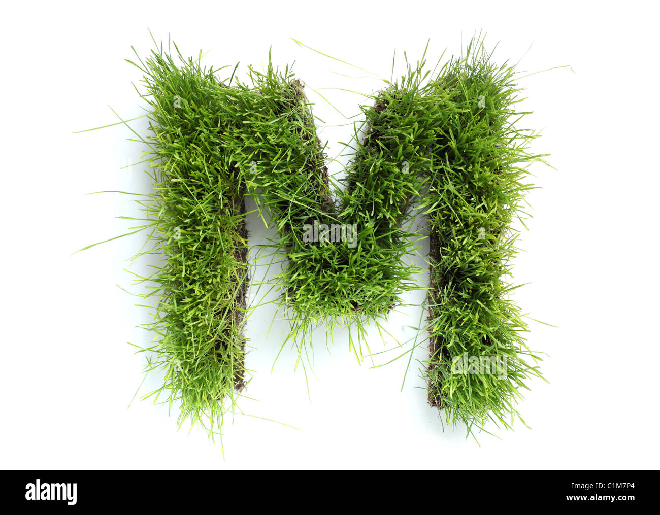 Letters made of grass - M Stock Photo - Alamy