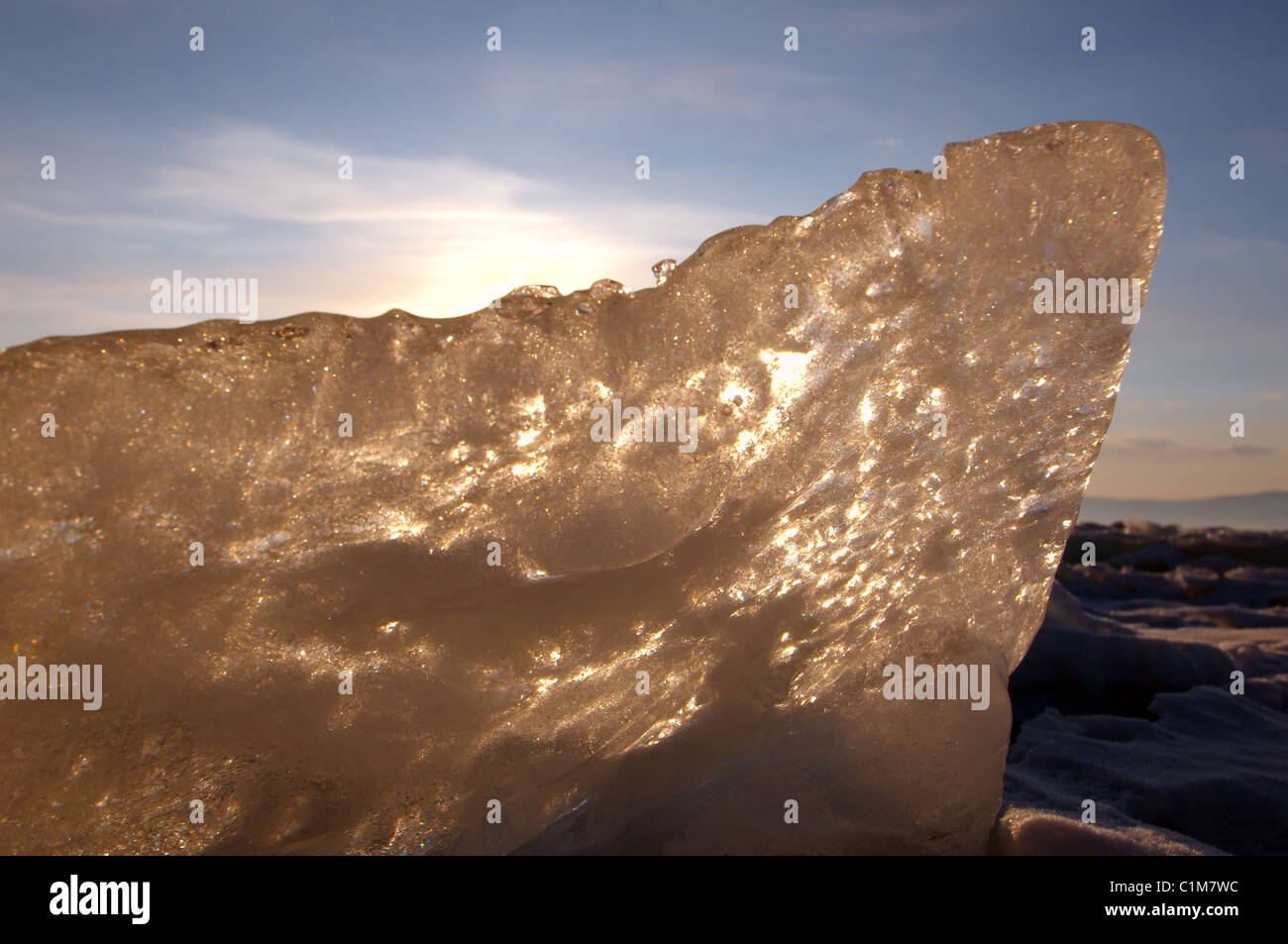Ice crystals on lake Baikal Stock Photo - Alamy