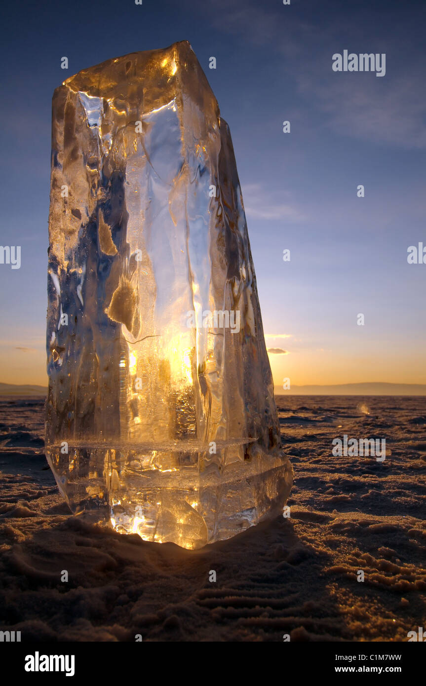 Ice crystals on lake Baikal Stock Photo - Alamy