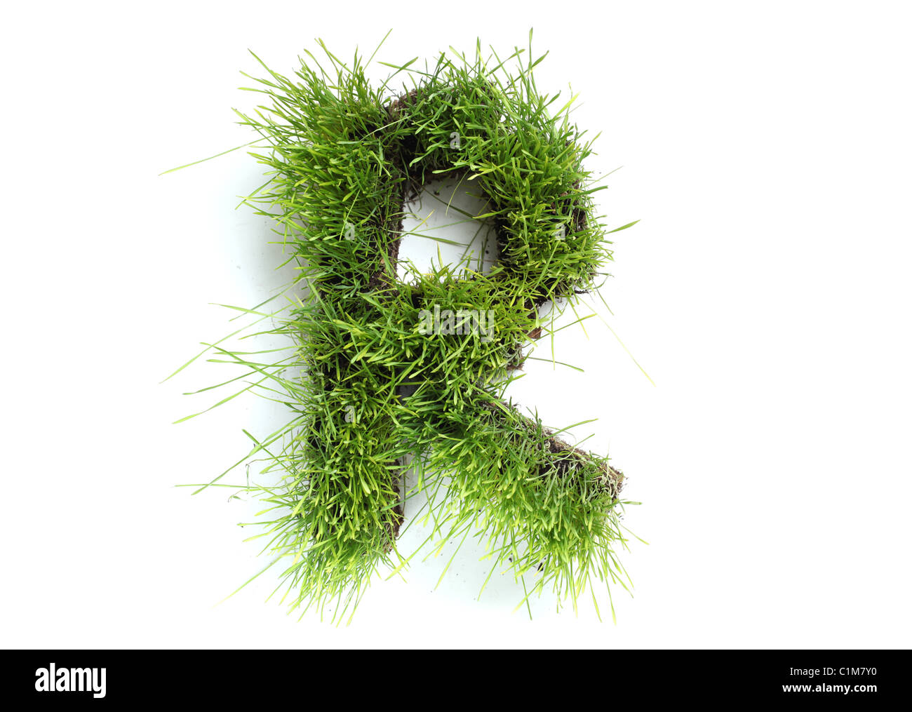 Letters made of grass - R Stock Photo - Alamy