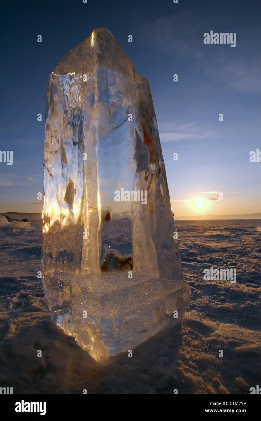 Ice crystals on lake Baikal Stock Photo - Alamy