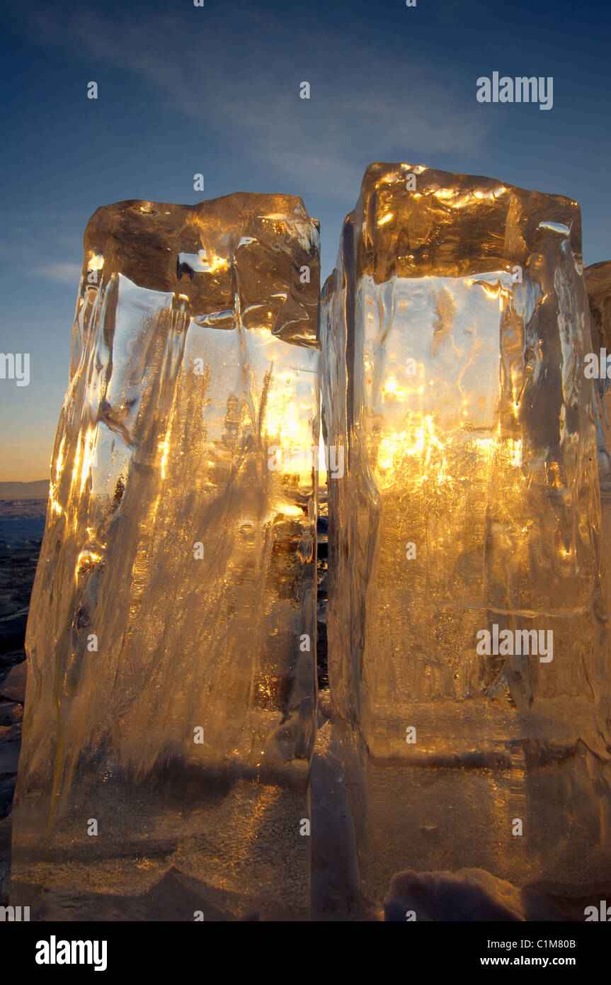 Ice crystals on lake Baikal Stock Photo - Alamy