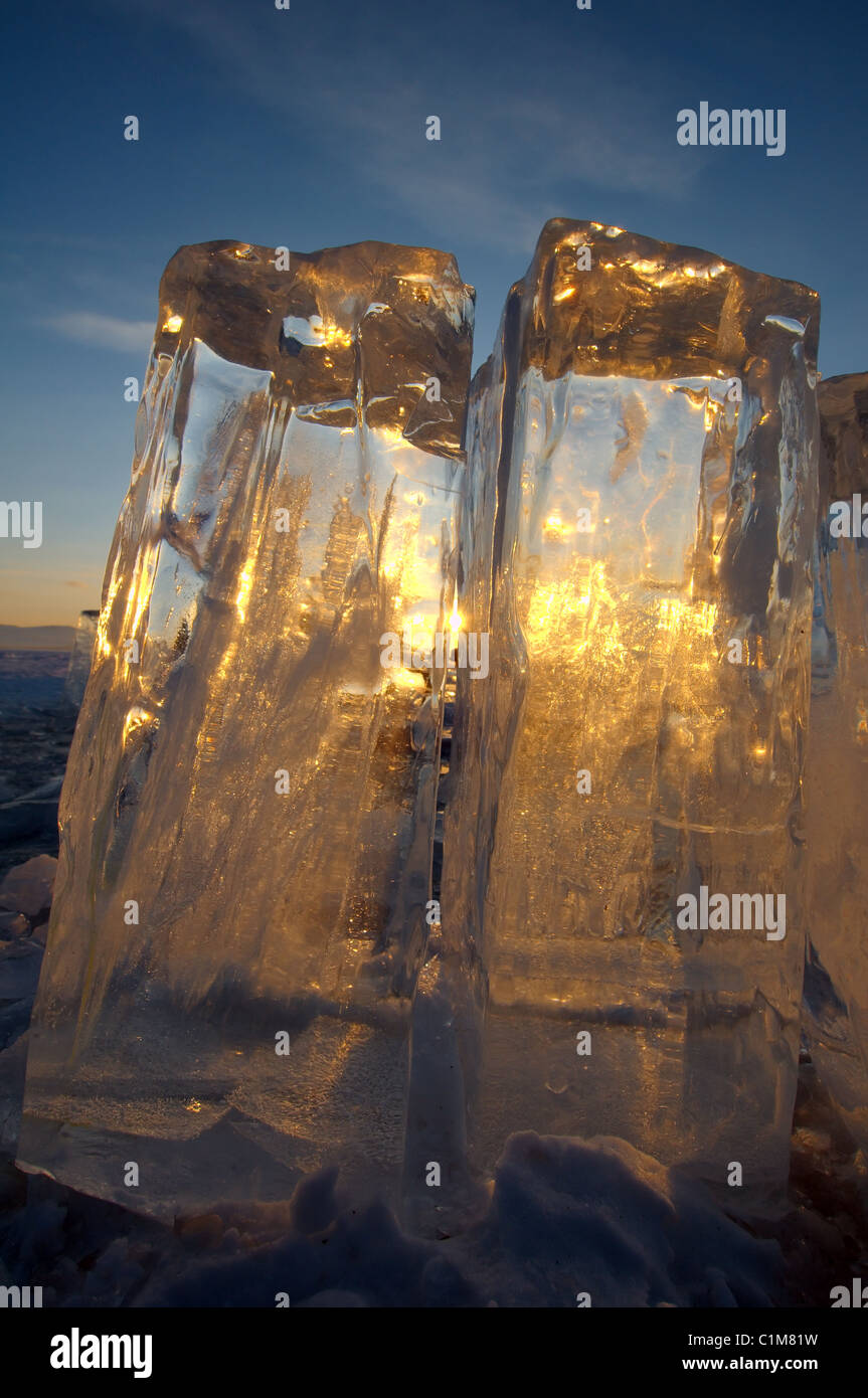 Ice crystals on lake Baikal Stock Photo - Alamy