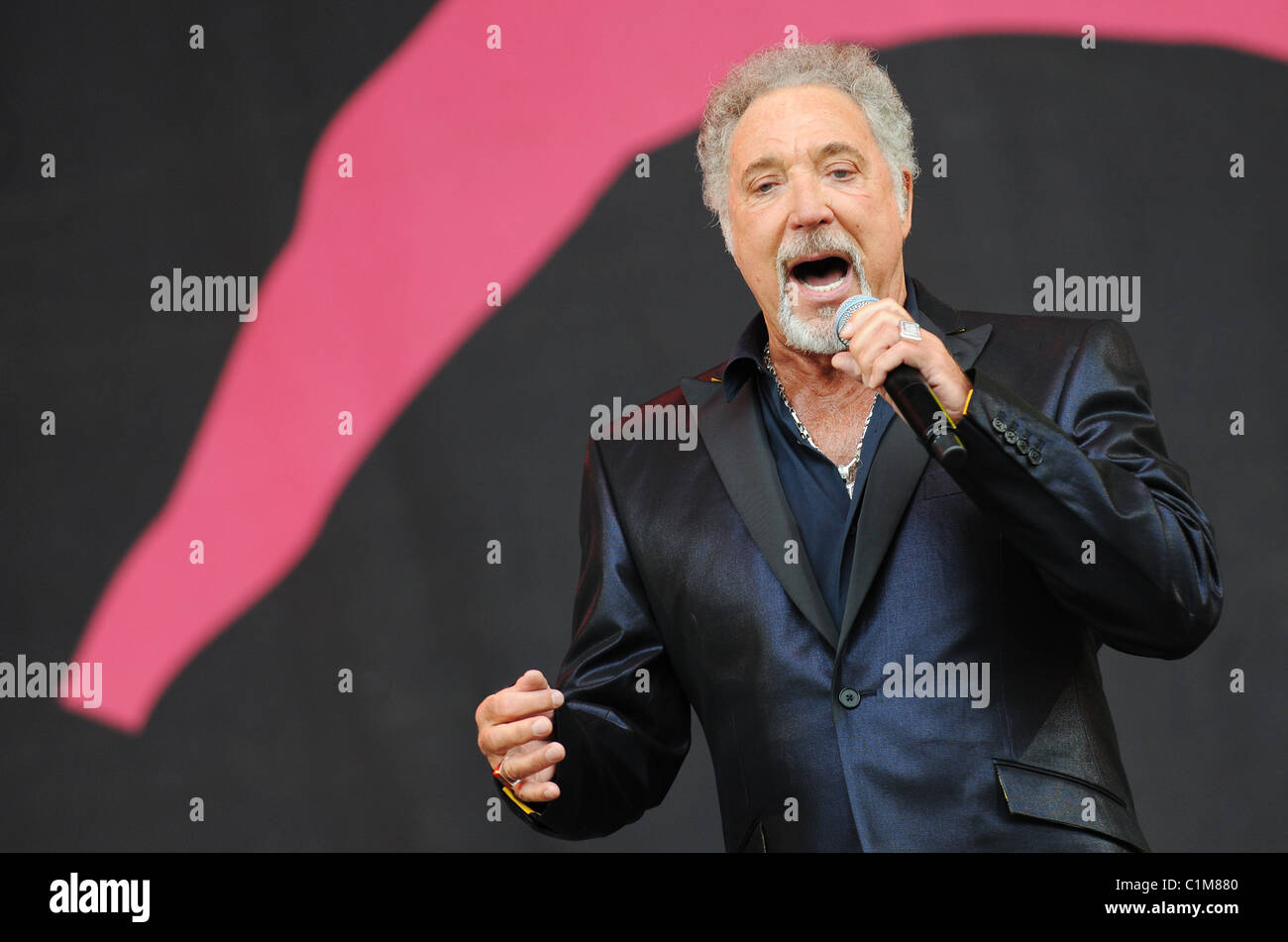 Tom Jones Performing At The 2009 Glastonbury Festival Day 3 Somerset England 280609 Stock
