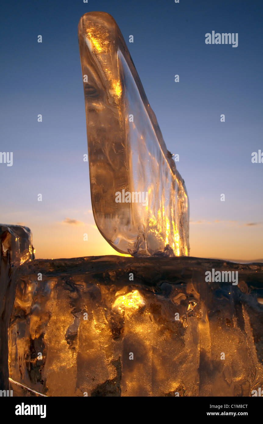 Ice crystals on lake Baikal Stock Photo - Alamy