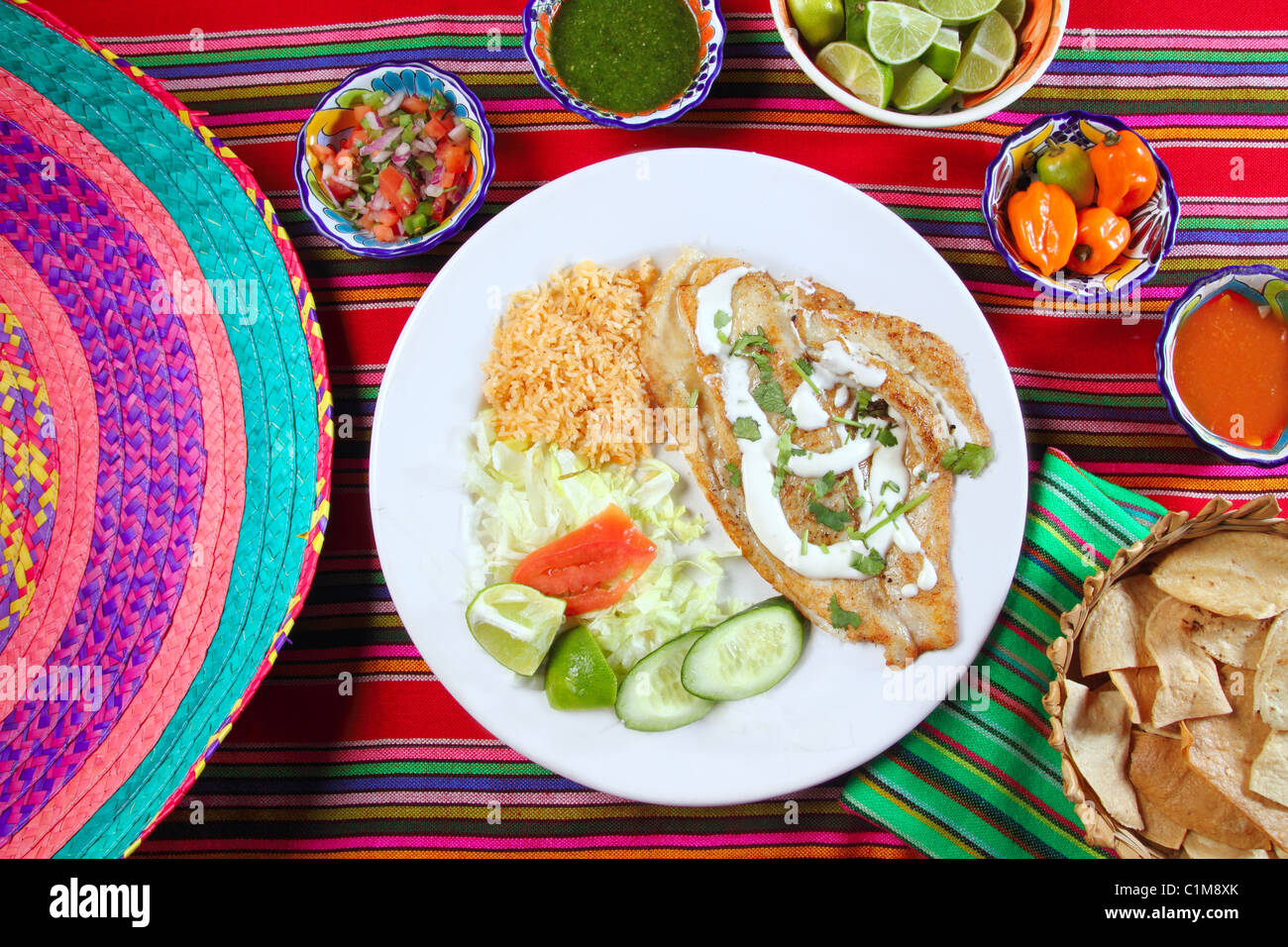 fish fillet al mojo de ajo with garlic sauce chili sauces Mexican ...