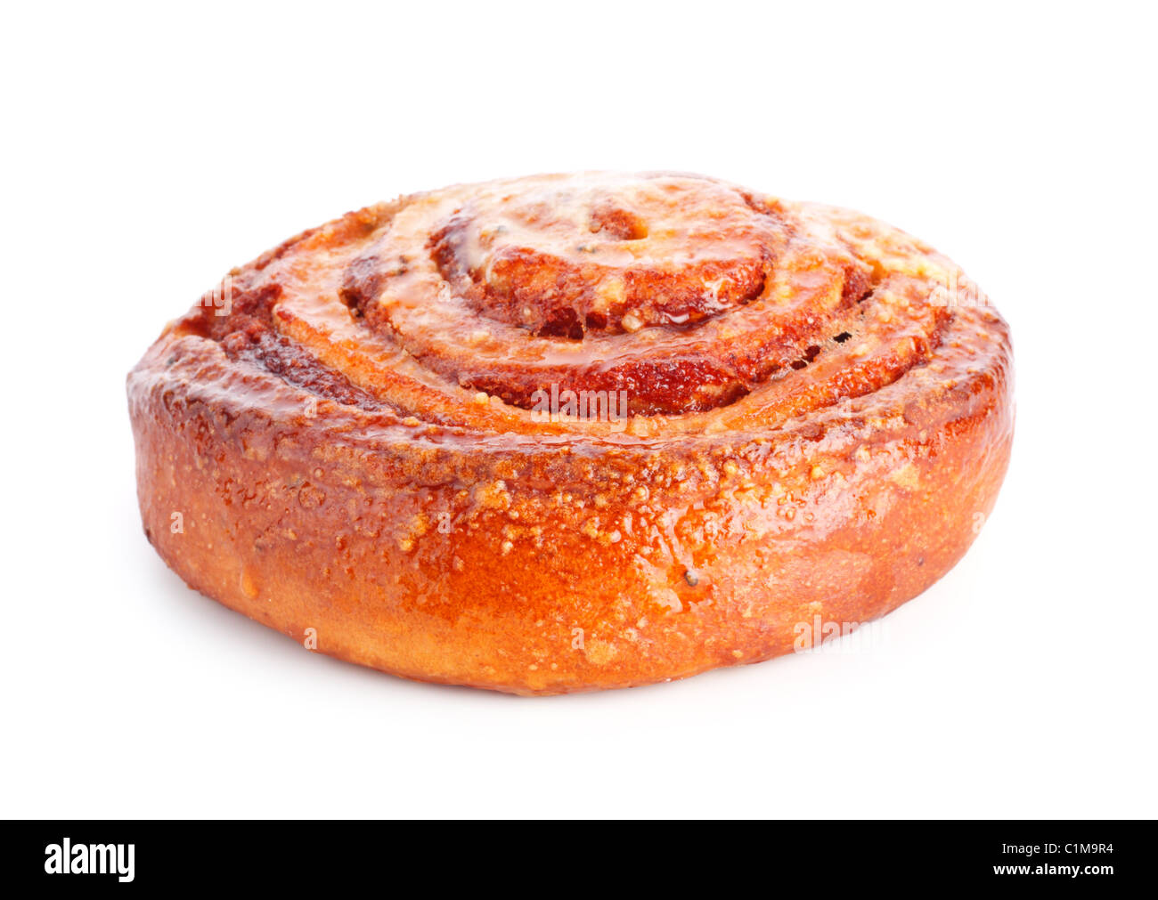 sweet bun with cinnamon isolated on white Stock Photo - Alamy