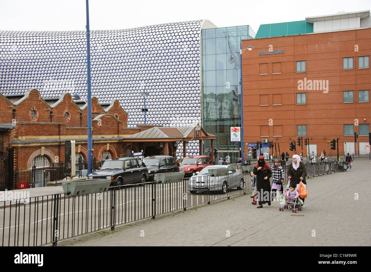 Birmingham Moor Street Station and the famous Bullring building Stock ...