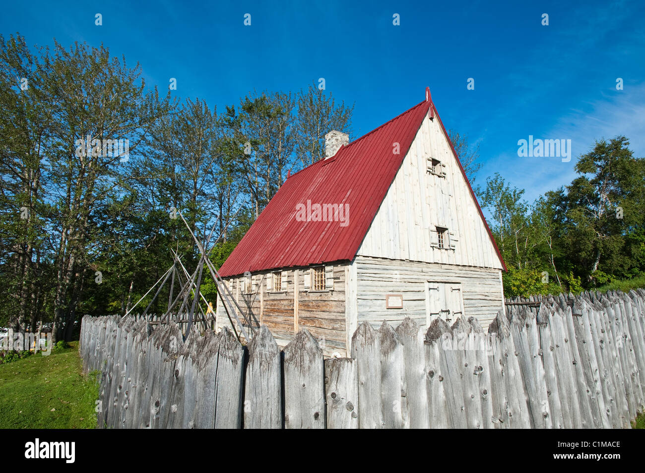 The old Pierre Chauvin Trading Post, Tadoussac, Quebec, Canada Stock ...