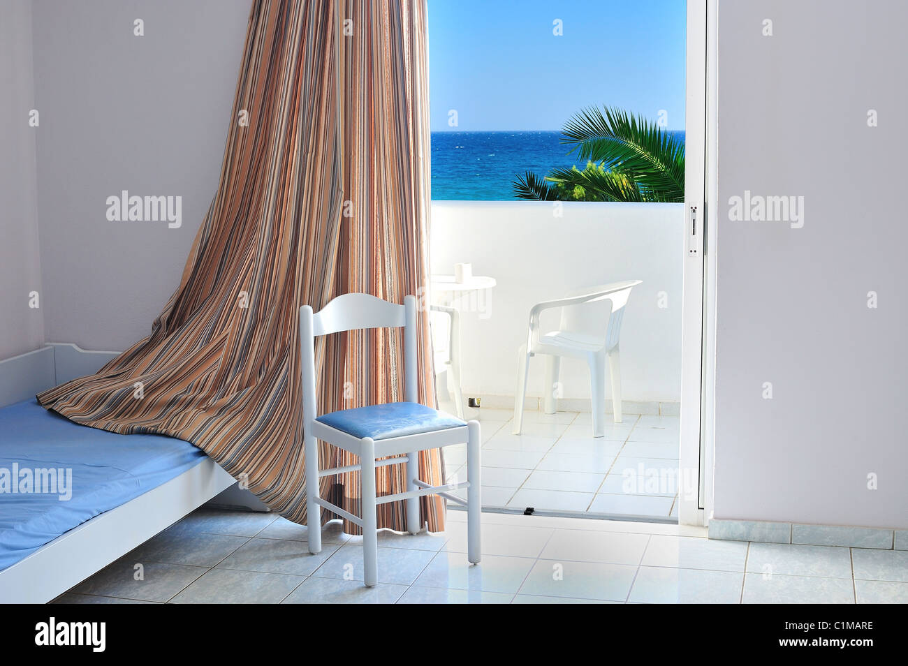 Cozy summer house with view to the sea Stock Photo - Alamy