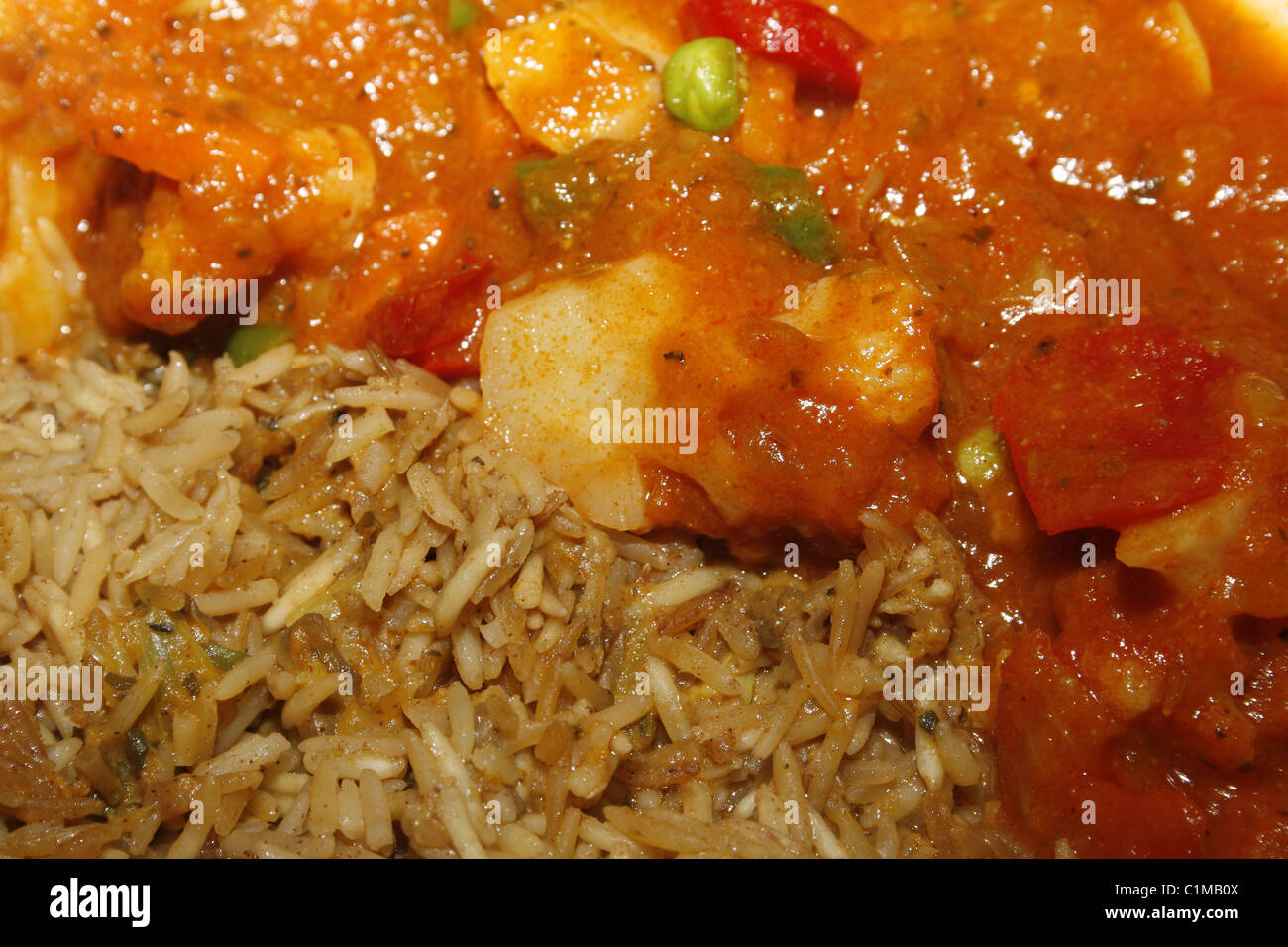 vegetarian curry and rice Stock Photo - Alamy