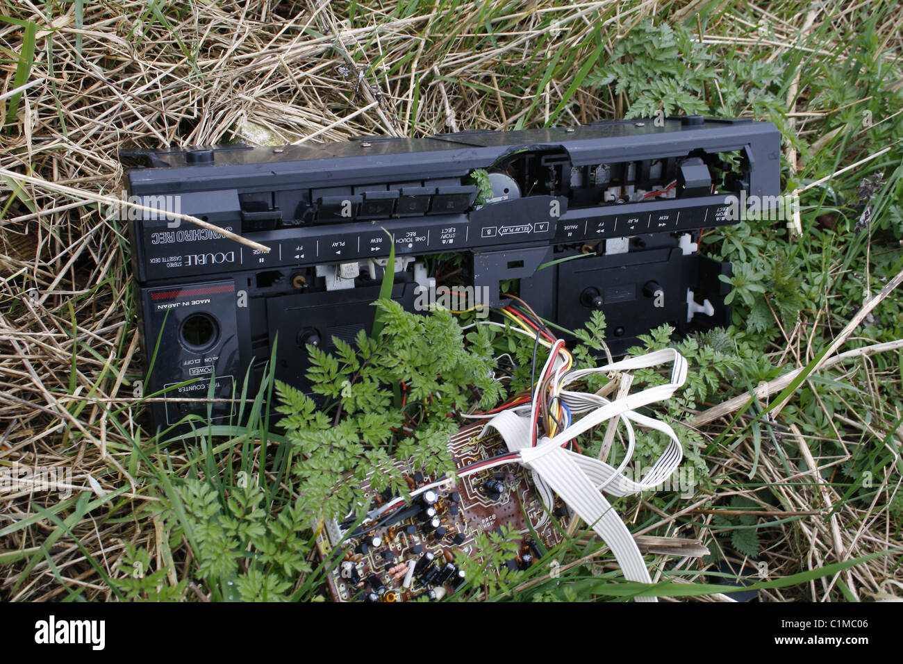 broken stereo cassette player Stock Photo - Alamy