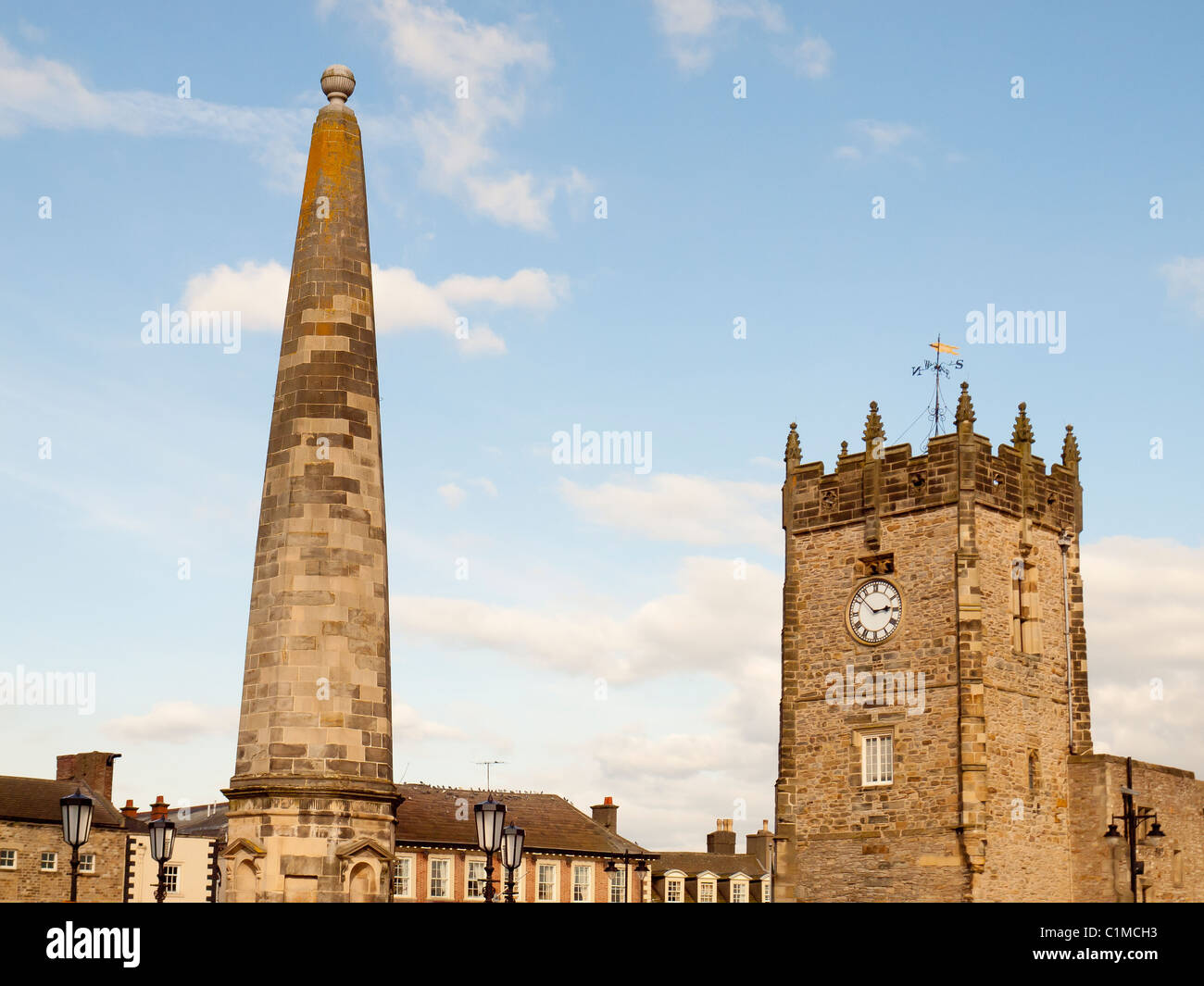 Holy Trinity Church and the octagonal sandstone obelisk rebuilt 1771 in ...