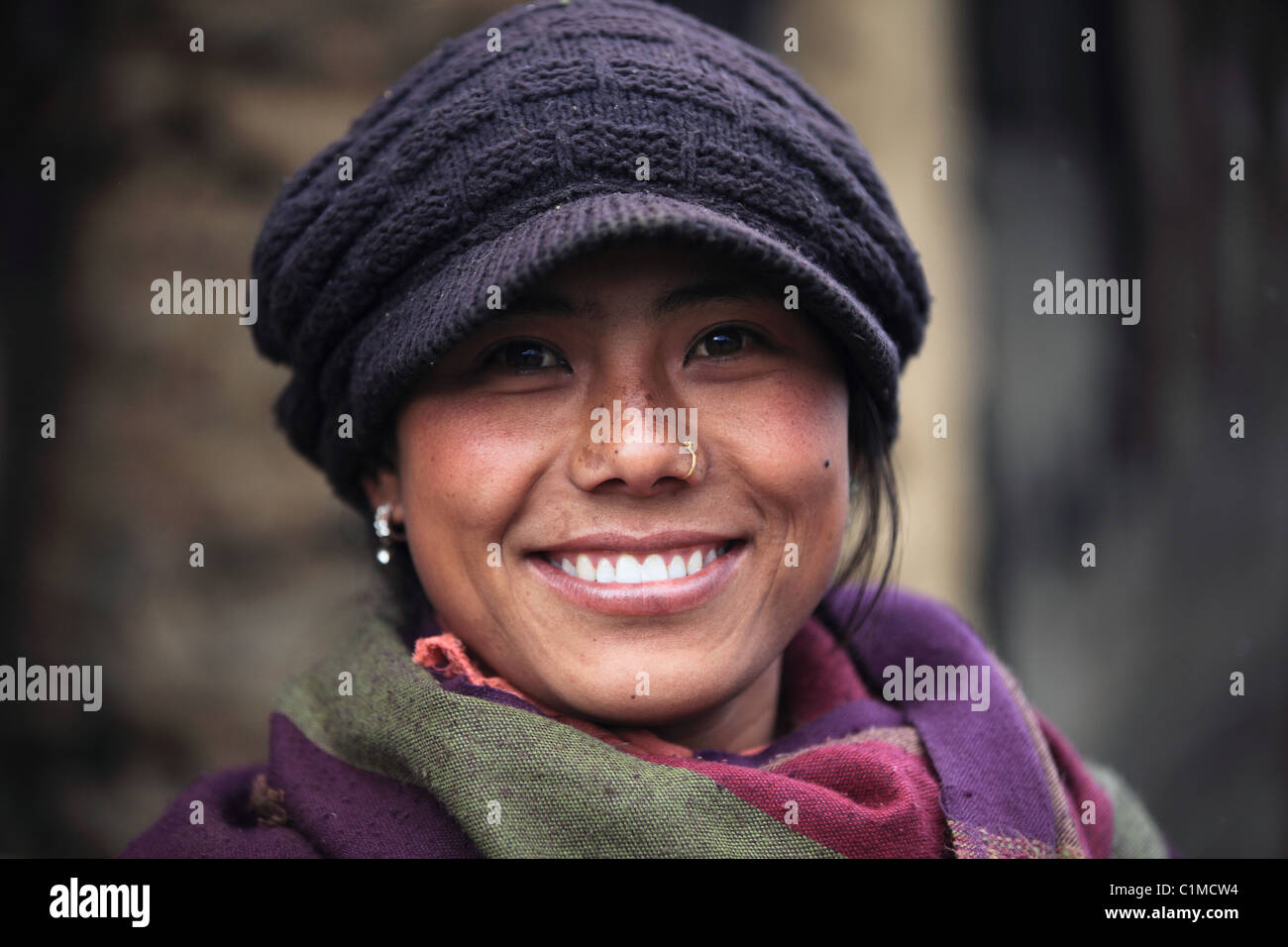 Nepali woman in the Himalaya Nepal Stock Photo - Alamy