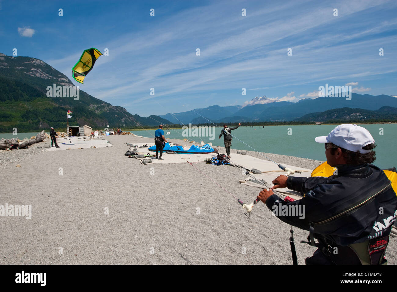 A kiteboarding student learns the basics of the sport Stock Photo - Alamy