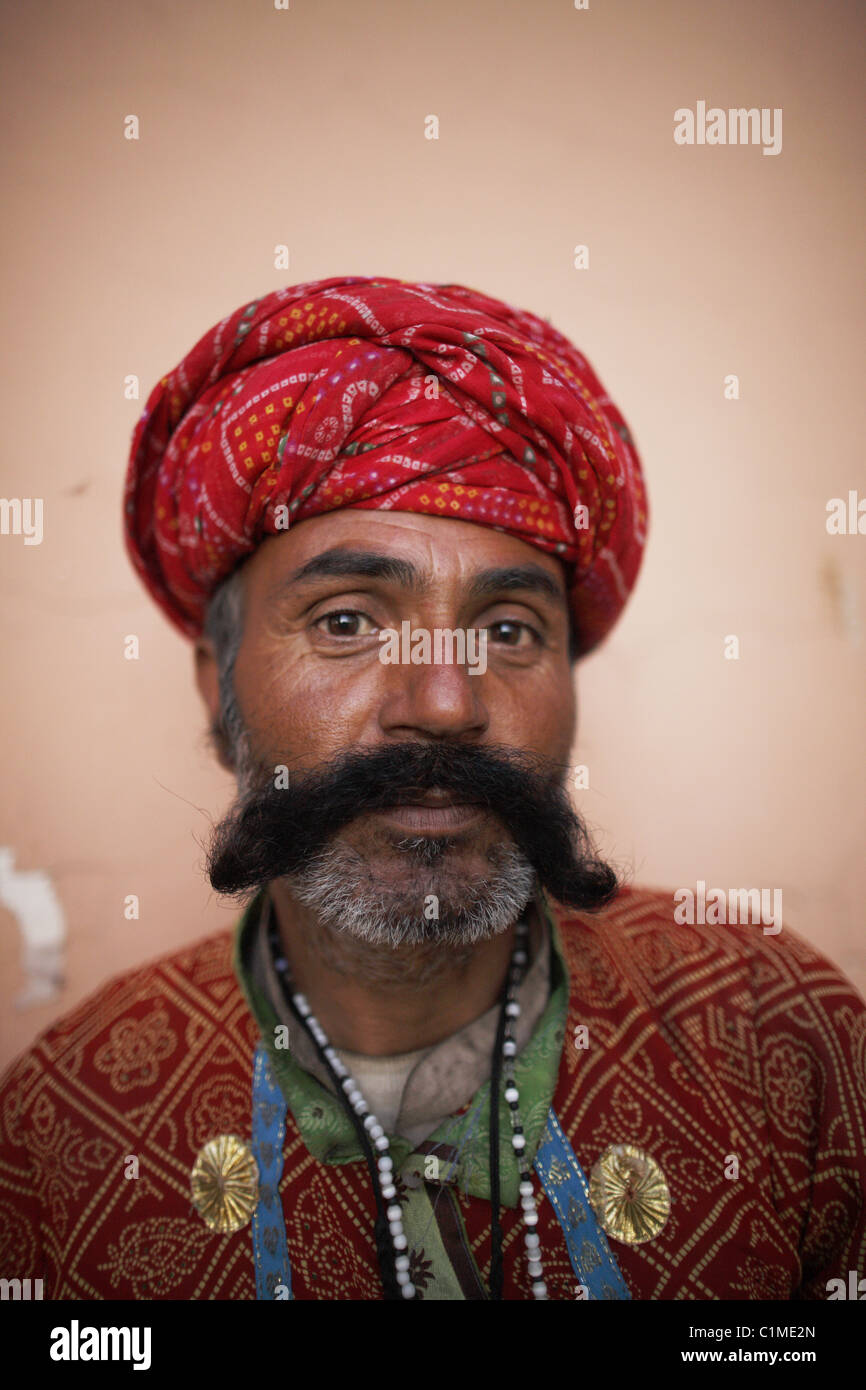 IND, India,20110310, Portrait from a Indian man with a grey beard, a ...