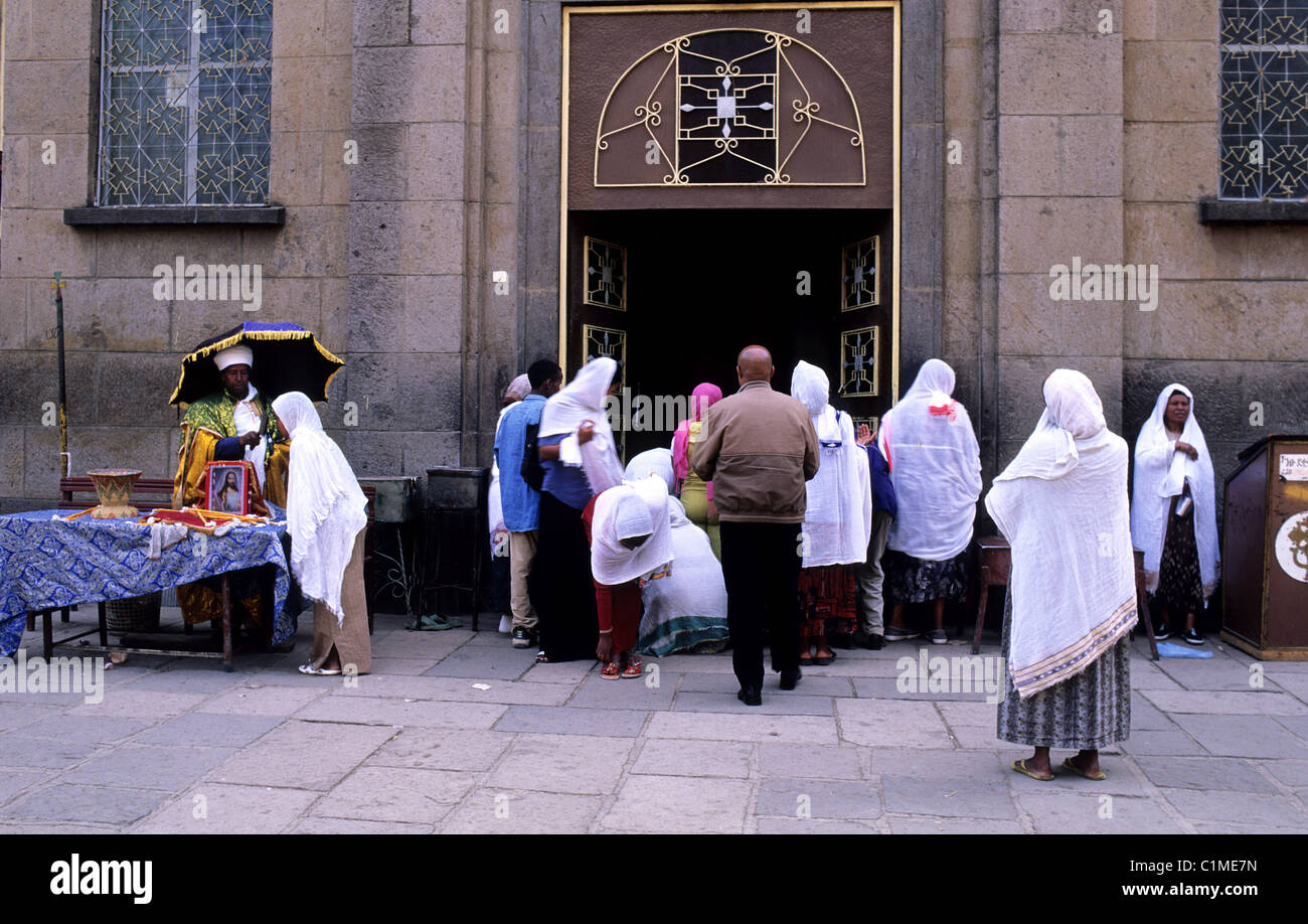 Ethiopia, Addis Ababa, the entrance of an orthodox church Stock Photo ...