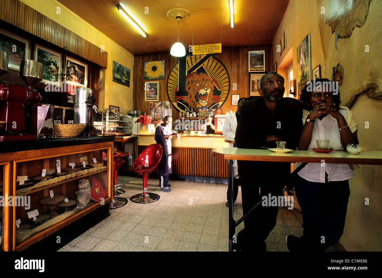 Ethiopia, Addis Ababa, the coffee shop Tomoca Stock Photo - Alamy