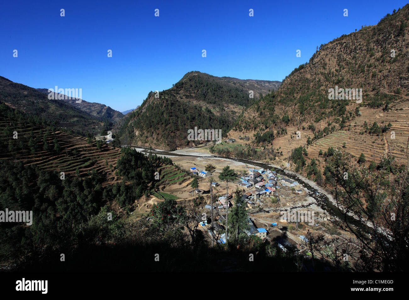 Nepali landscape Nepal Himalaya Stock Photo - Alamy