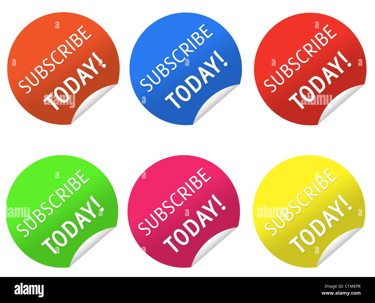 Nice Subscribe today stickers Stock Photo - Alamy