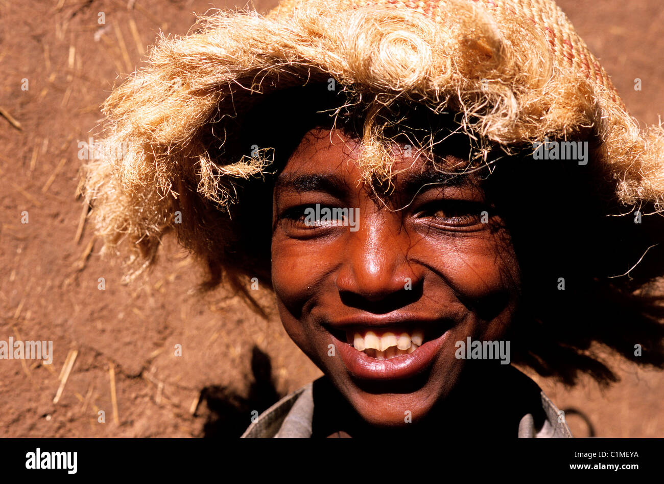 Ethiopia, Rift Valley, child of Dorze village in the Guge Mountains ...