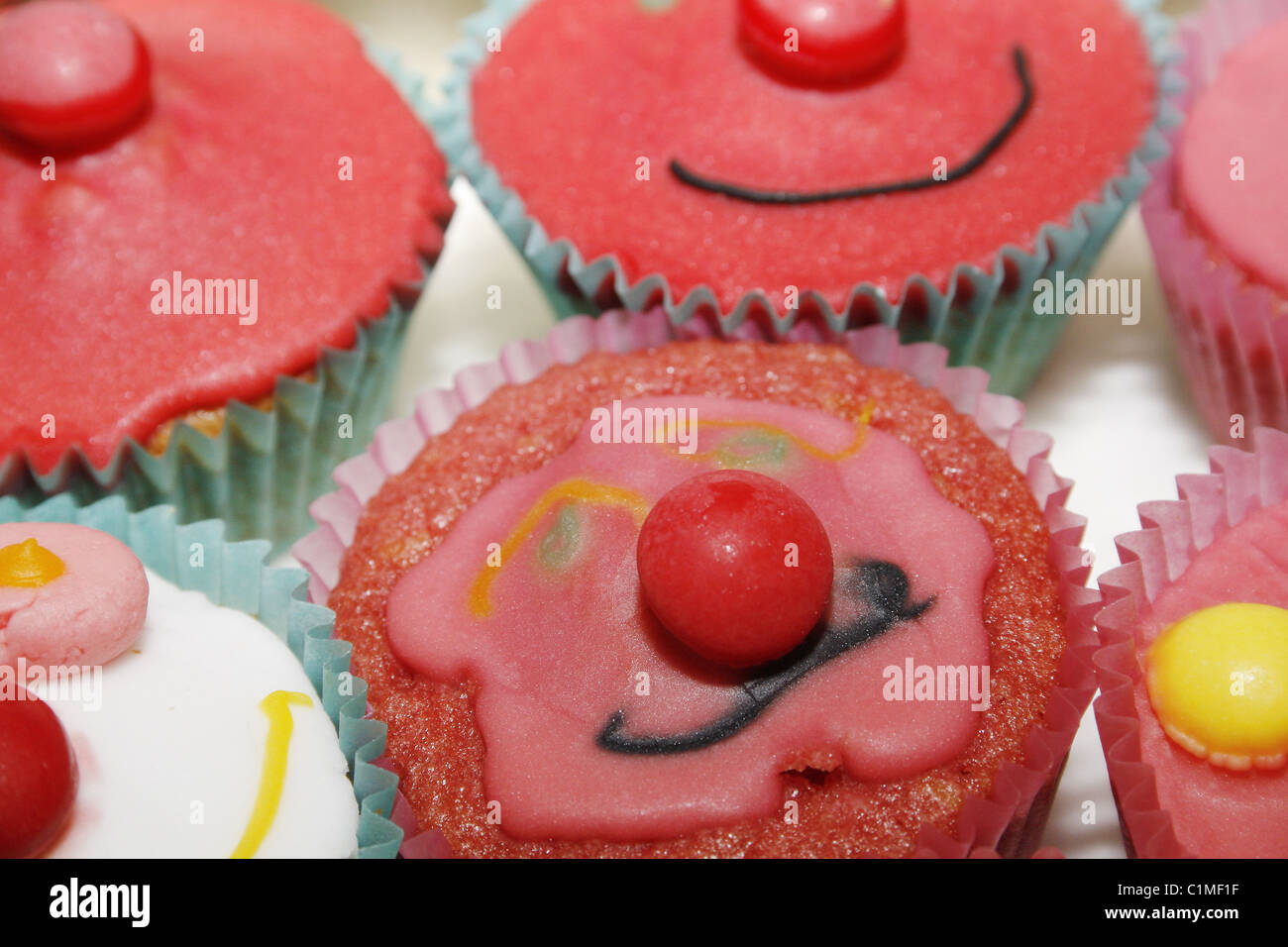 homemade red nose day cakes Stock Photo - Alamy