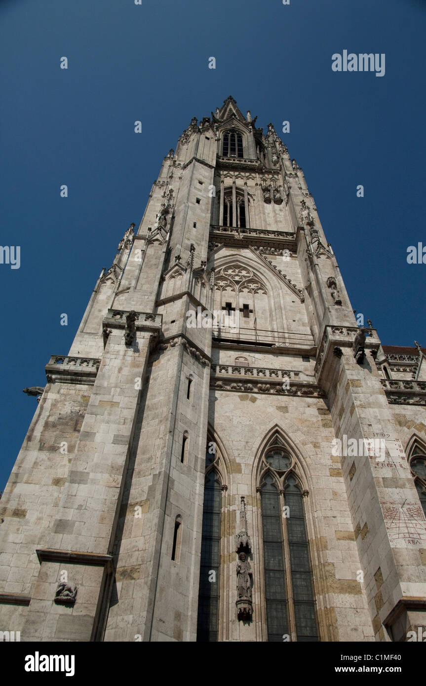 Germany, Bavaria, Regensburg. Bavarian Gothic St. Peter's Cathedral ...