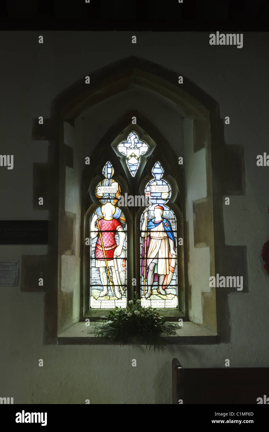 Nights Templar window. St Mary the Virgin church, St Briavels, Forest ...