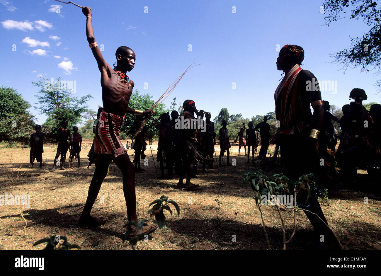 Ethiopia, Omo valley, the bull jumping ceremony of the hamer tribe ...