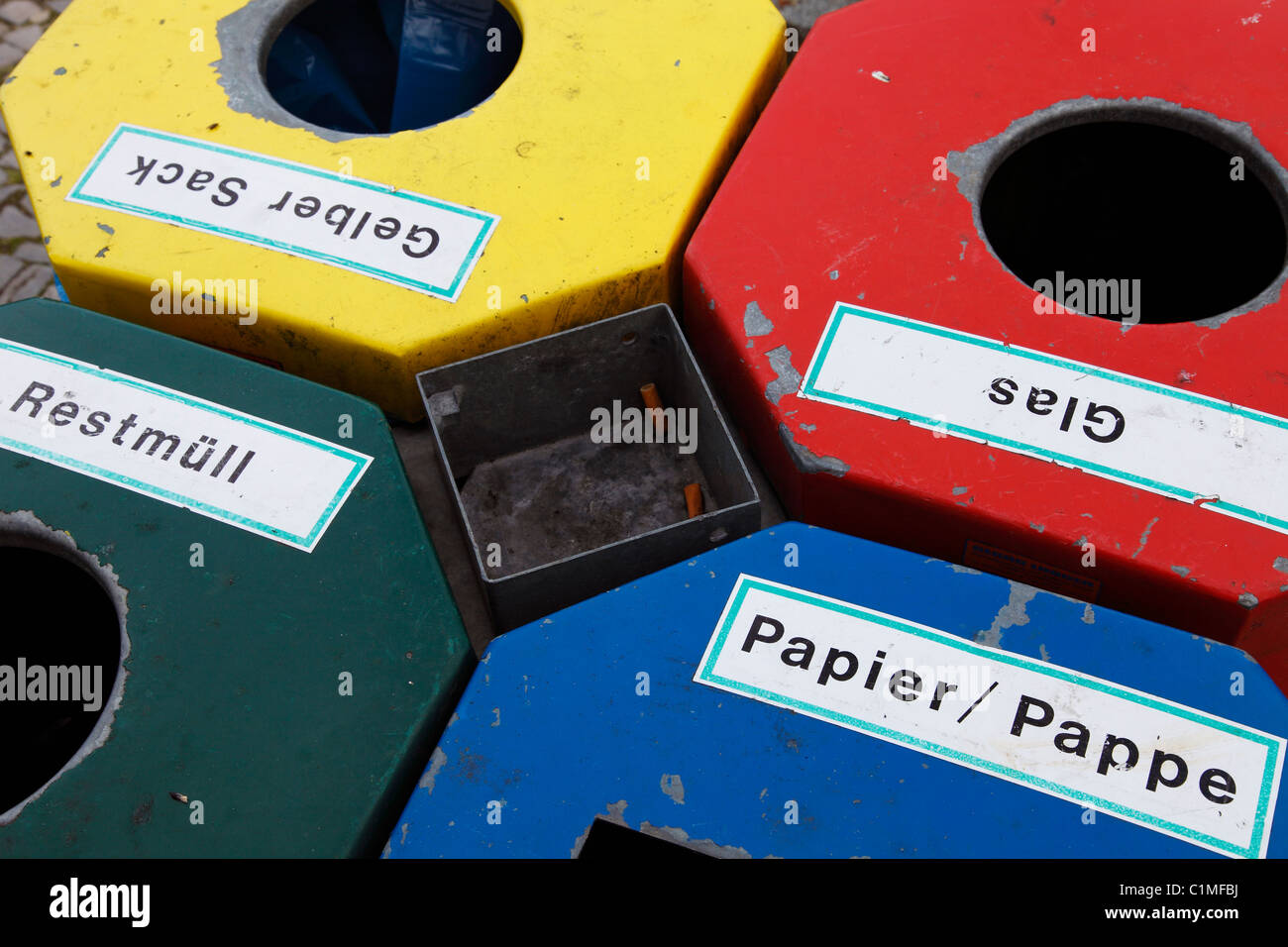 German bin refuse for waste separation Stock Photo - Alamy