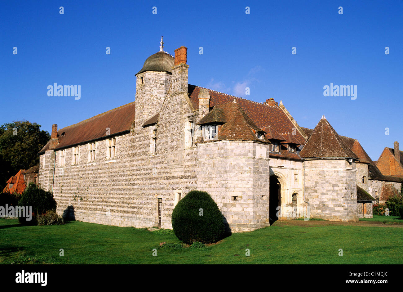 France, Seine Maritime, Varengeville sur Mer, Ango Manor Stock Photo ...