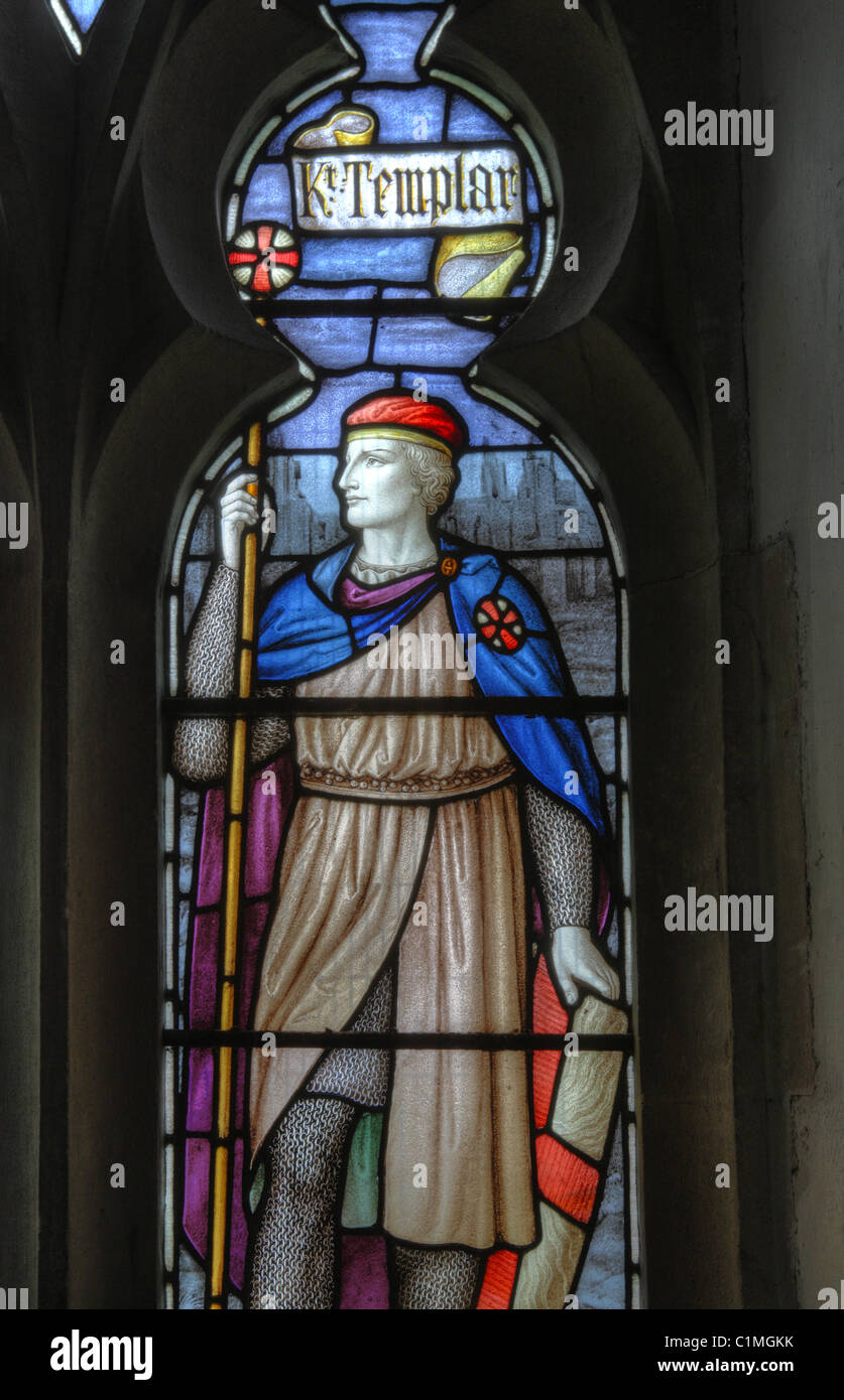 Nights Templar window. St Mary the Virgin church, St Briavels, Forest ...