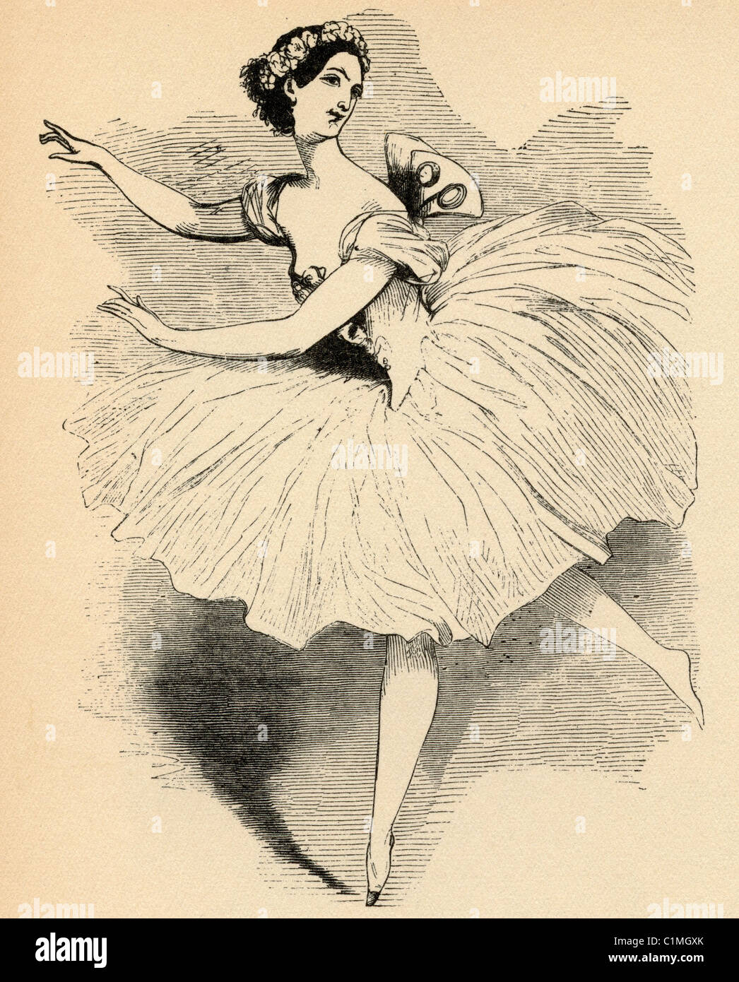 Old lithograph of Emma Livry, one of the last ballerinas of the ...