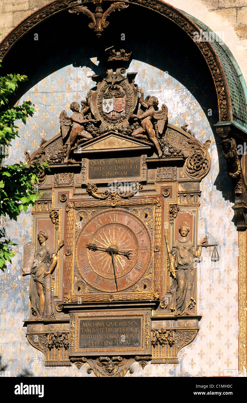 France, Paris, Palais de justice clock Stock Photo - Alamy