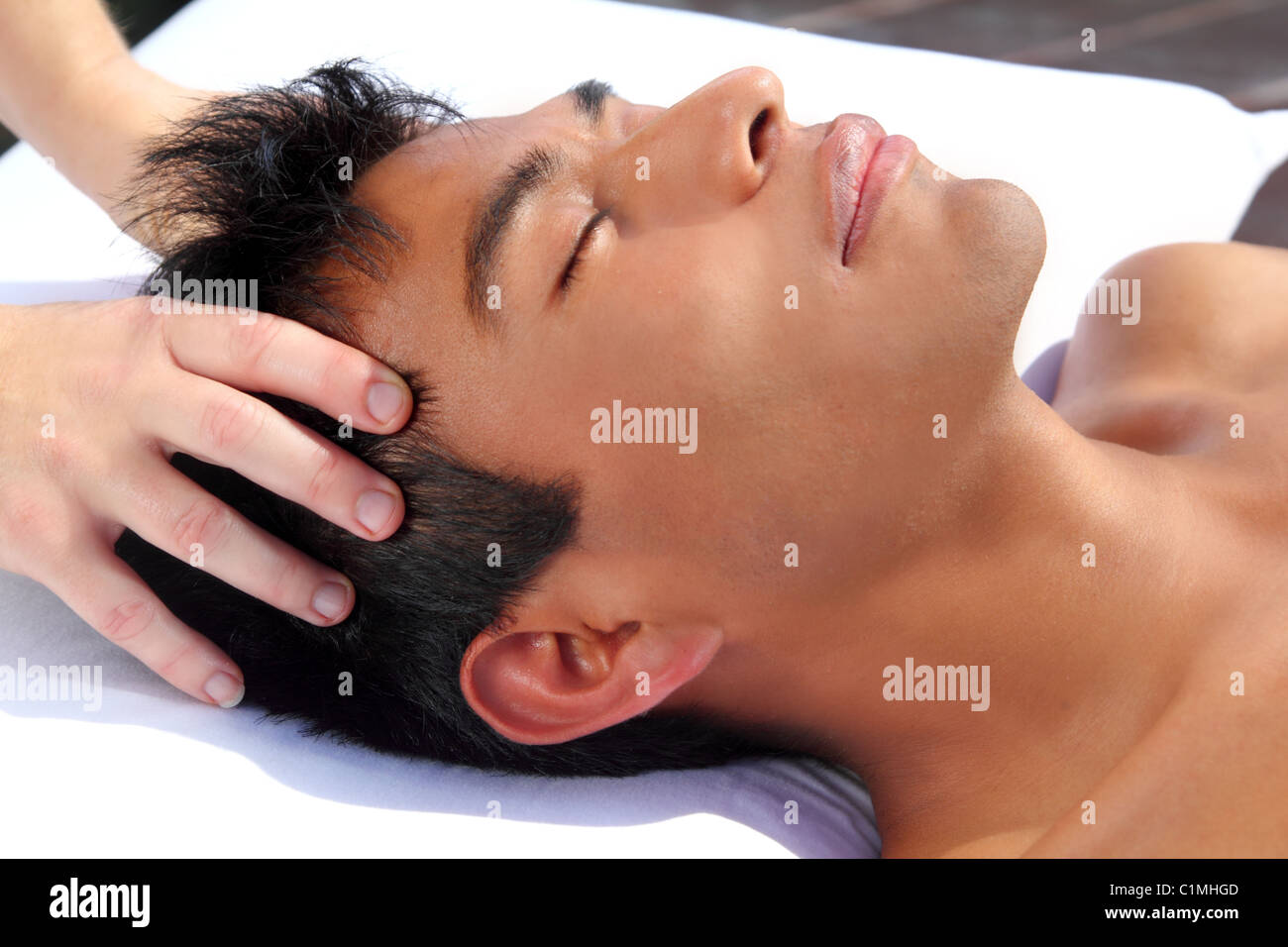 chakras head massage ancient Maya therapy central America shiatsu Stock ...