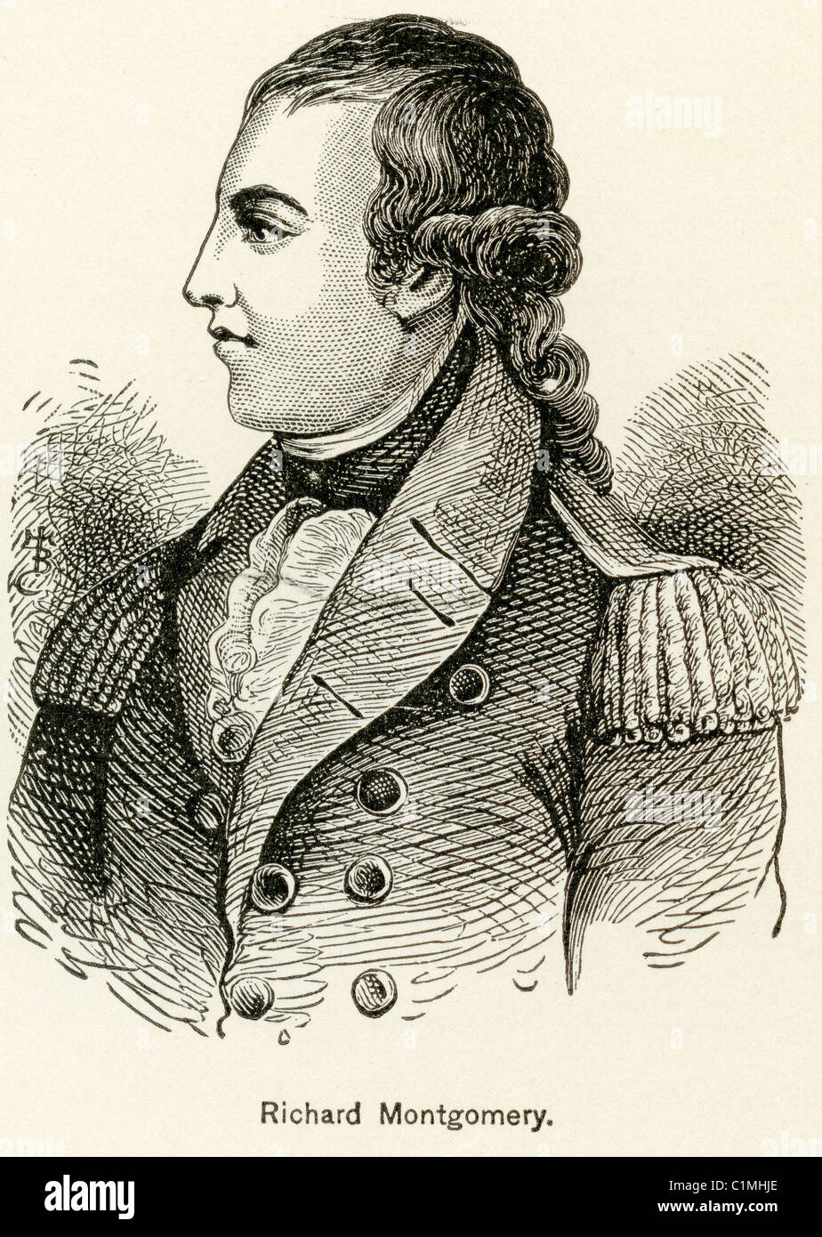 Old lithograph of Richard Montgomery, American Revolutionary War ...