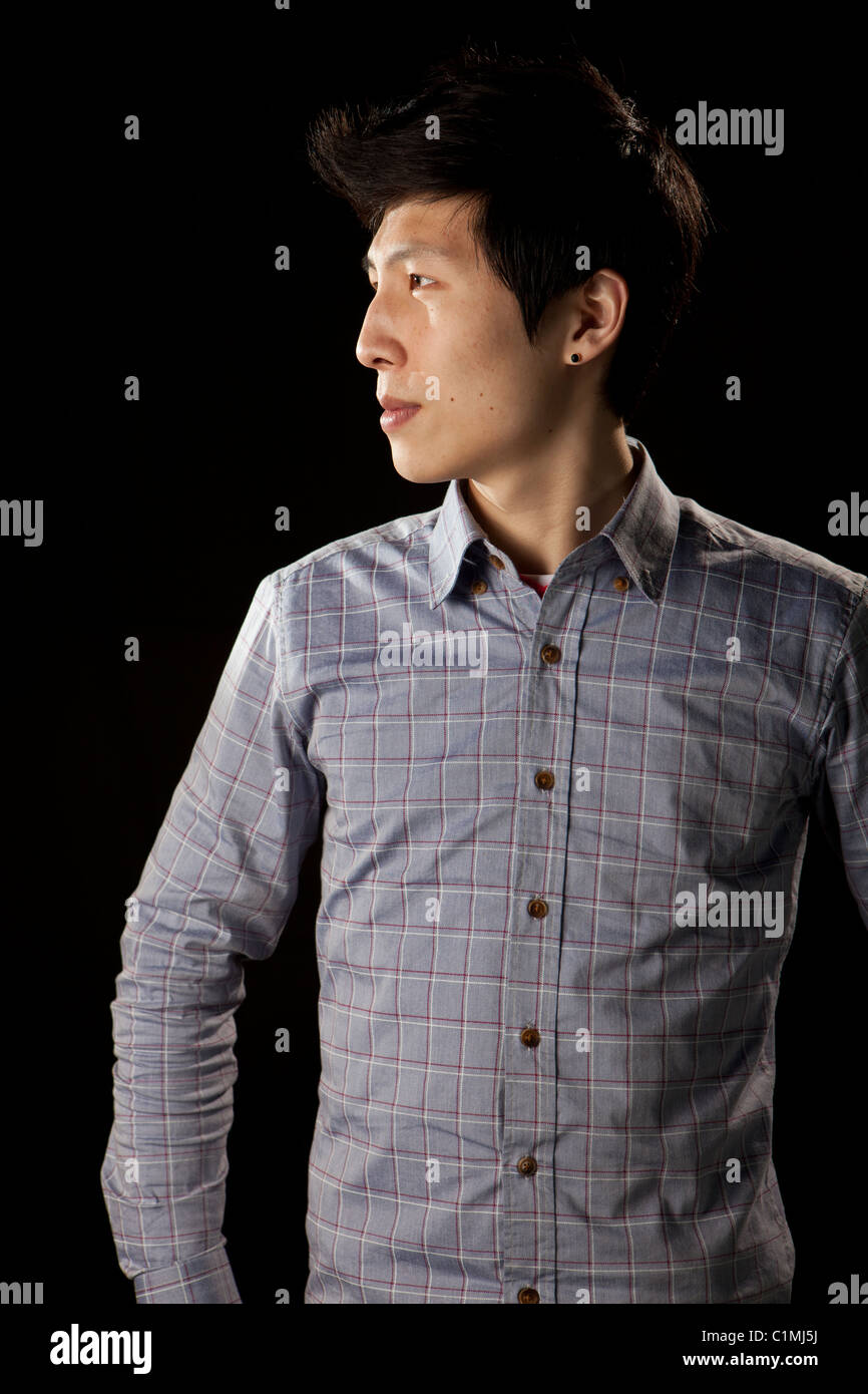 University student acting pose Stock Photo - Alamy