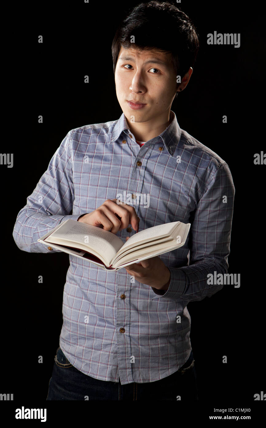 University student acting pose Stock Photo - Alamy