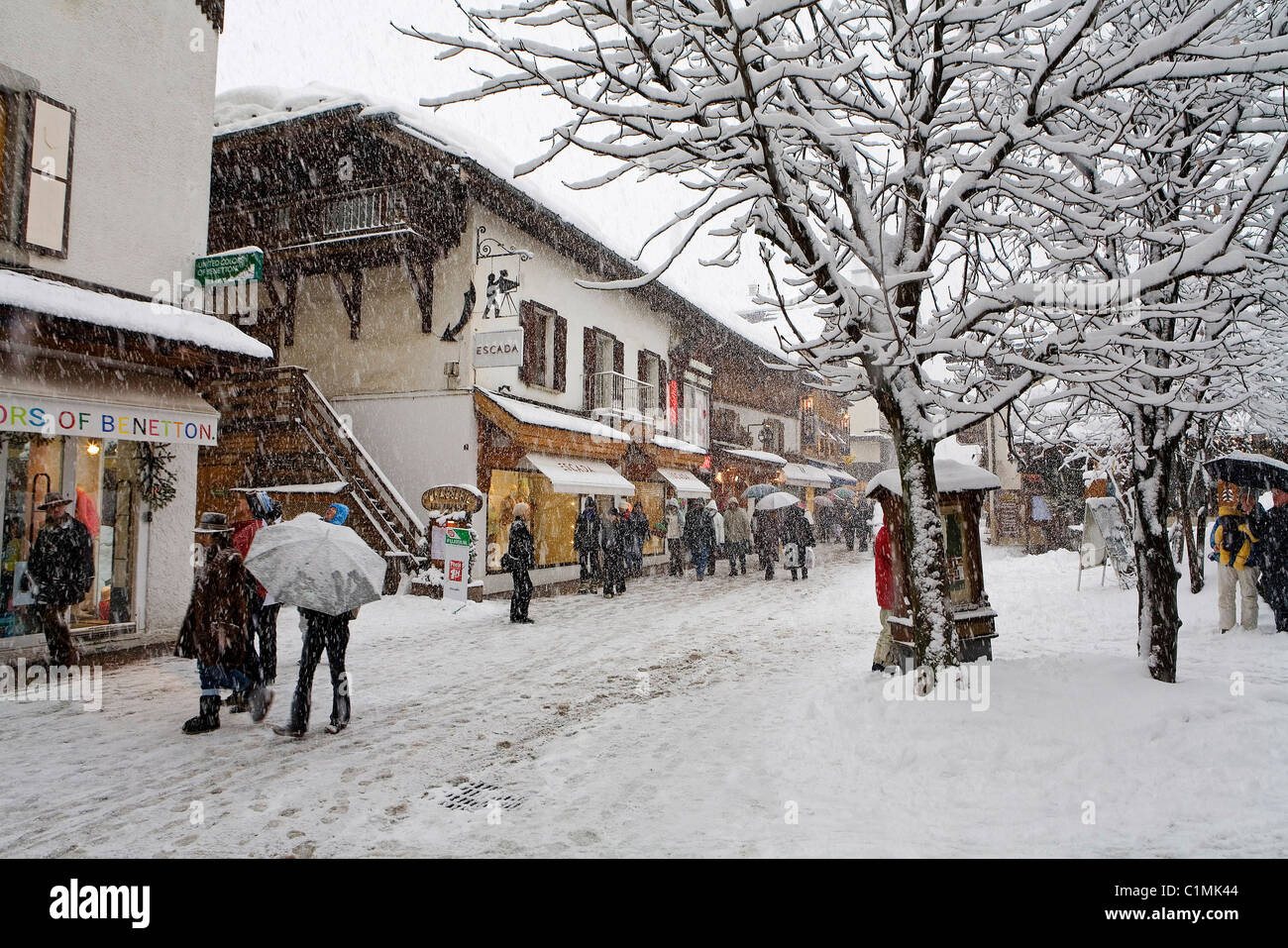 France, Haute Savoie, Megeve Winter resort under snow Stock Photo - Alamy