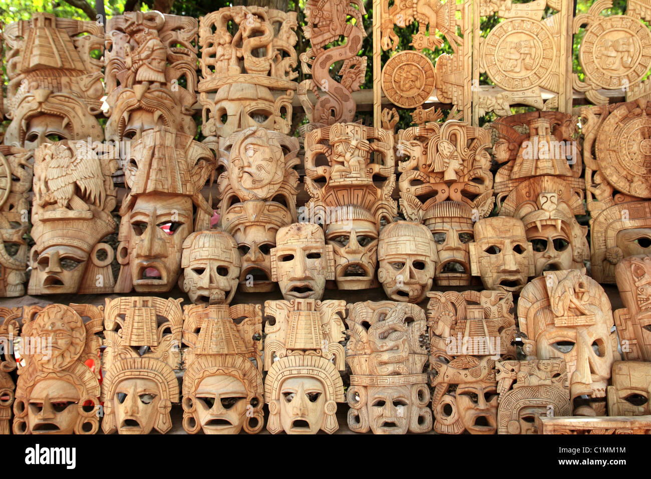 Ancient Mayan Indian Faces