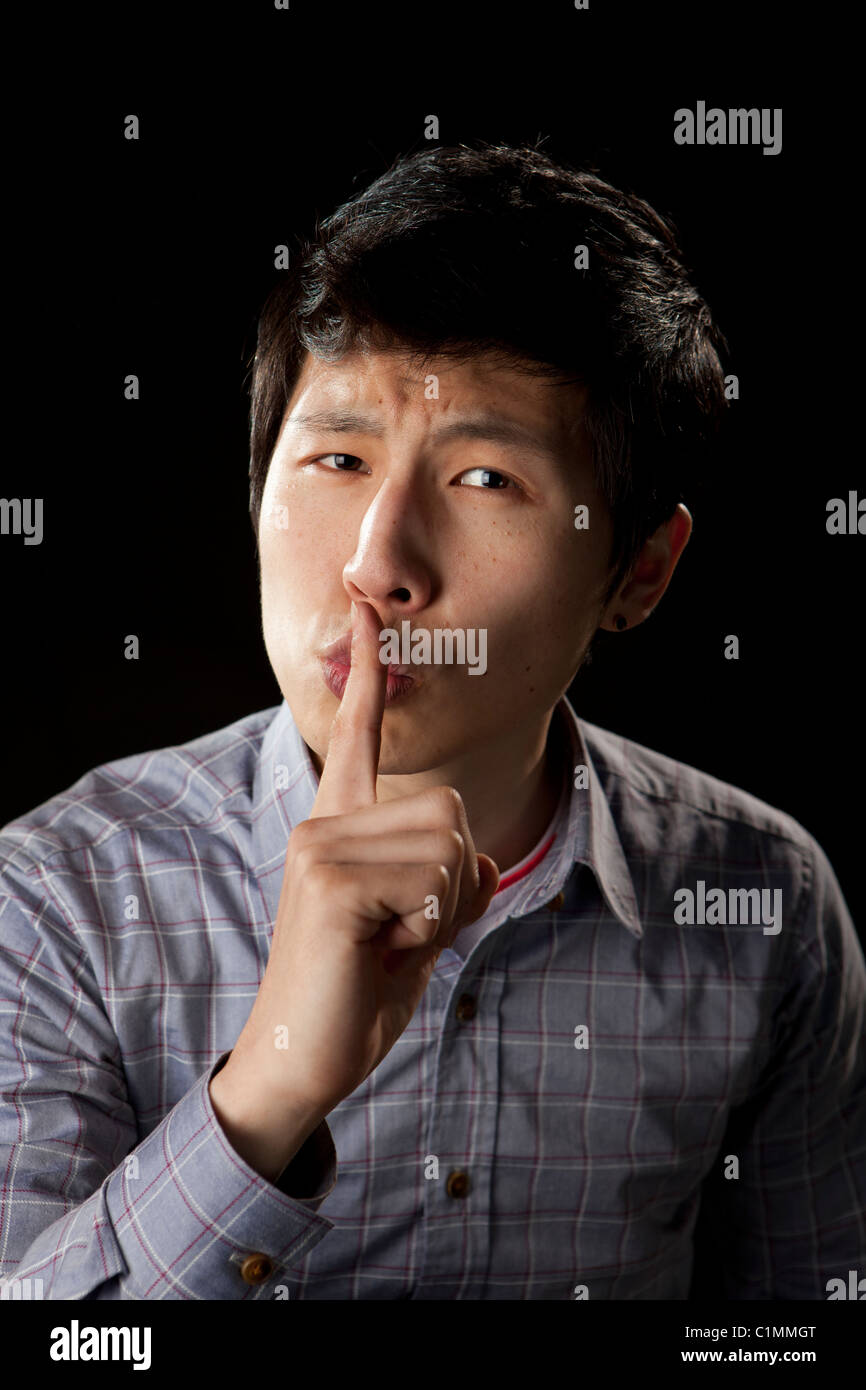 University student acting pose Stock Photo - Alamy